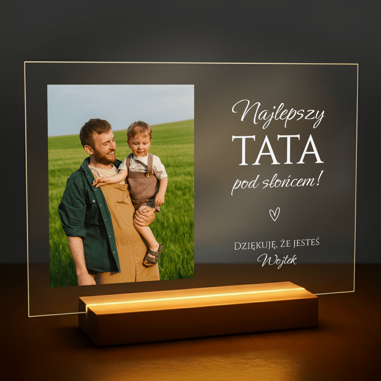 Najlepszy tata pod słońcem - personalizowany prezent, druk na szkle